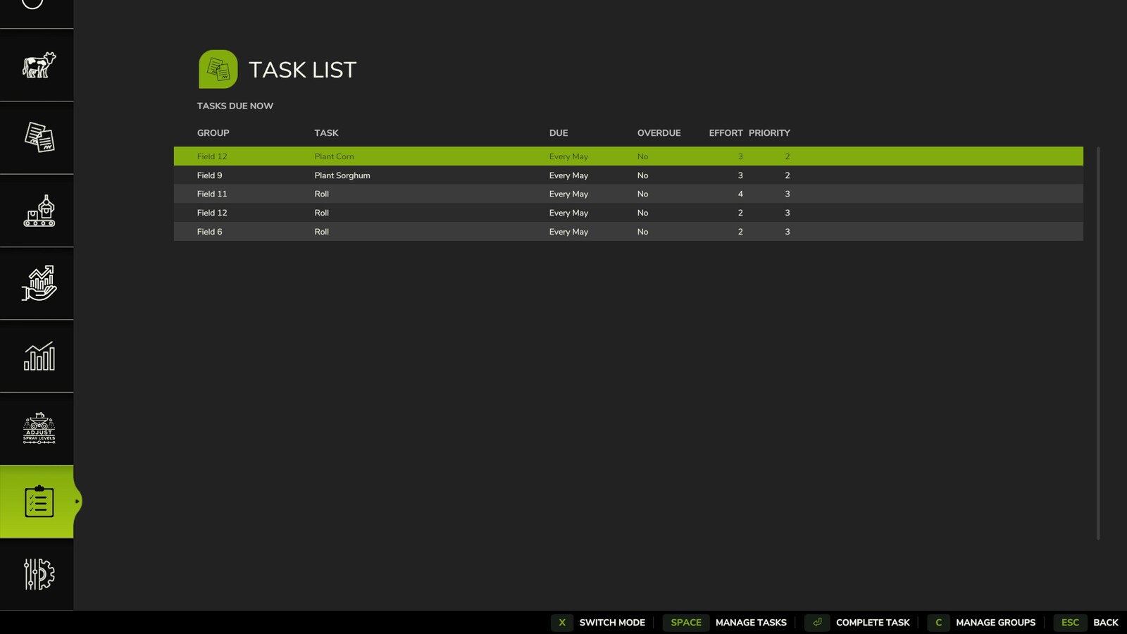 Task List - Farming Simulator 25 Mod